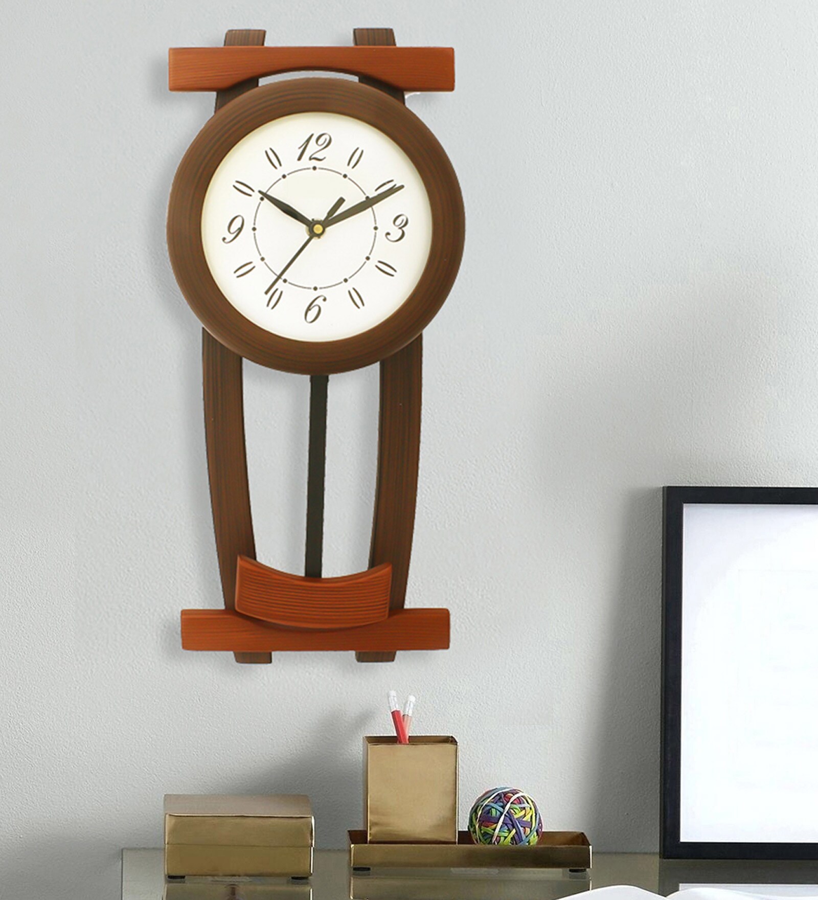Buy Brown Solid Wood Analog Pendulum Clock by Ecraftindia at 24% OFF by ...