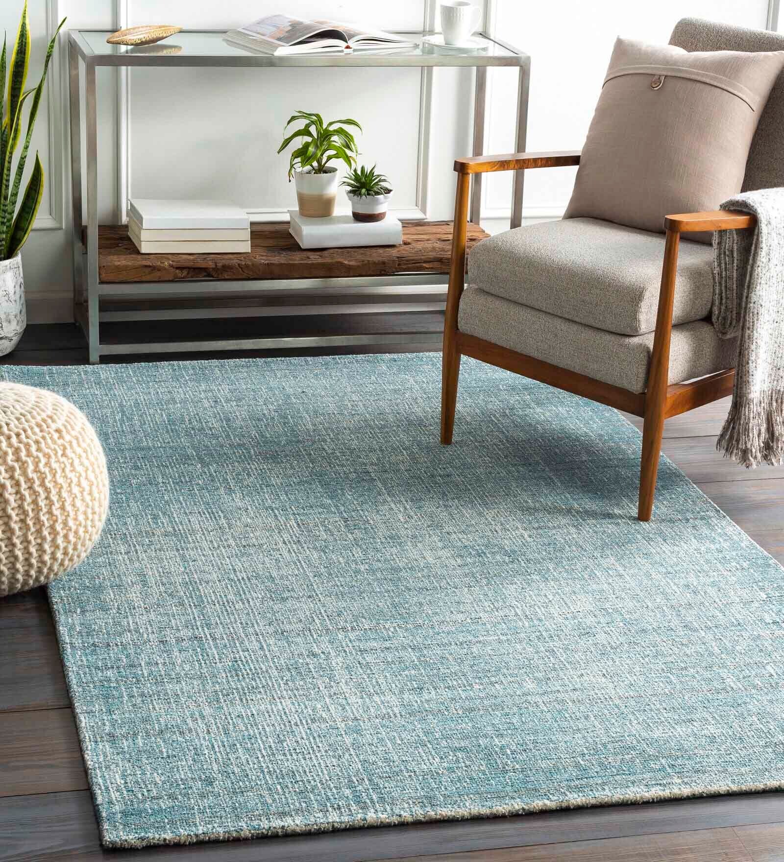 Buy Blue Solid Wool 5 x 7 Feet Hand tufted Carpet at 29% OFF by Surya ...