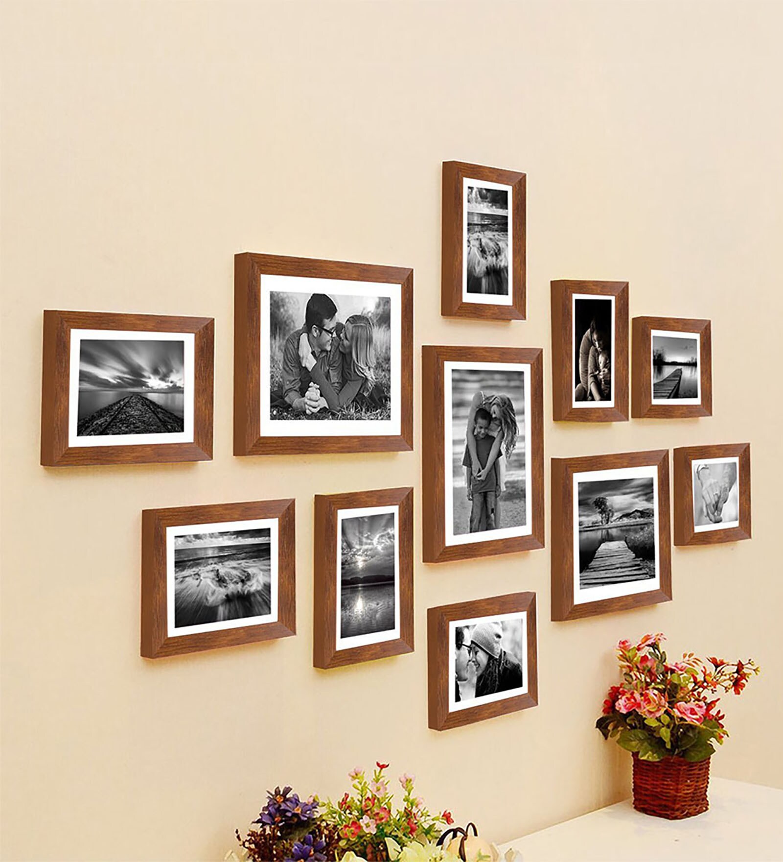 Buy Brown Solid Wood Audrey Set Of 11 Collage Photo Frames At 12 OFF