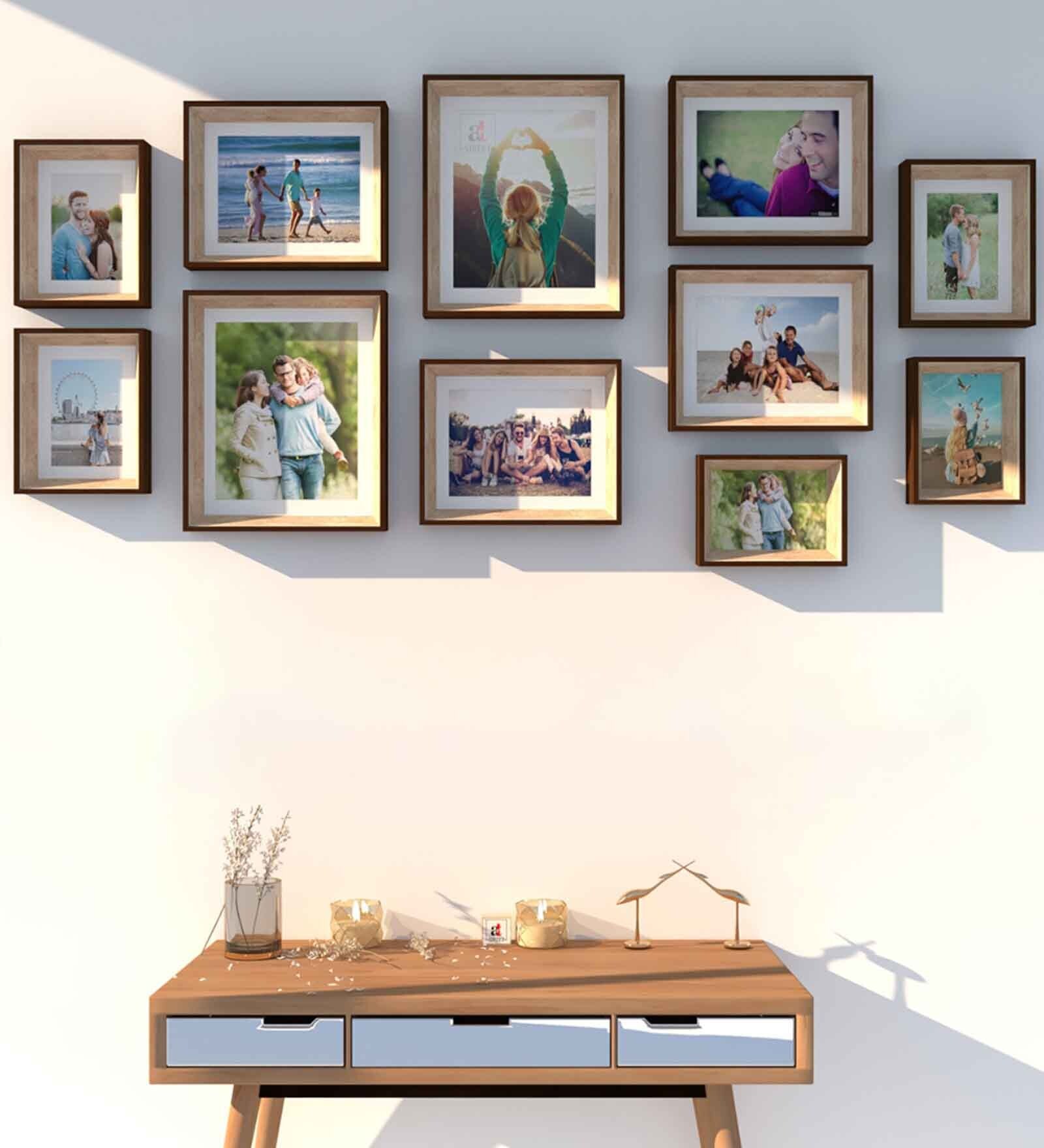 Buy Saturn Set Of 11 Brown Synthetic Wood Collage Photo Frames at 50% ...