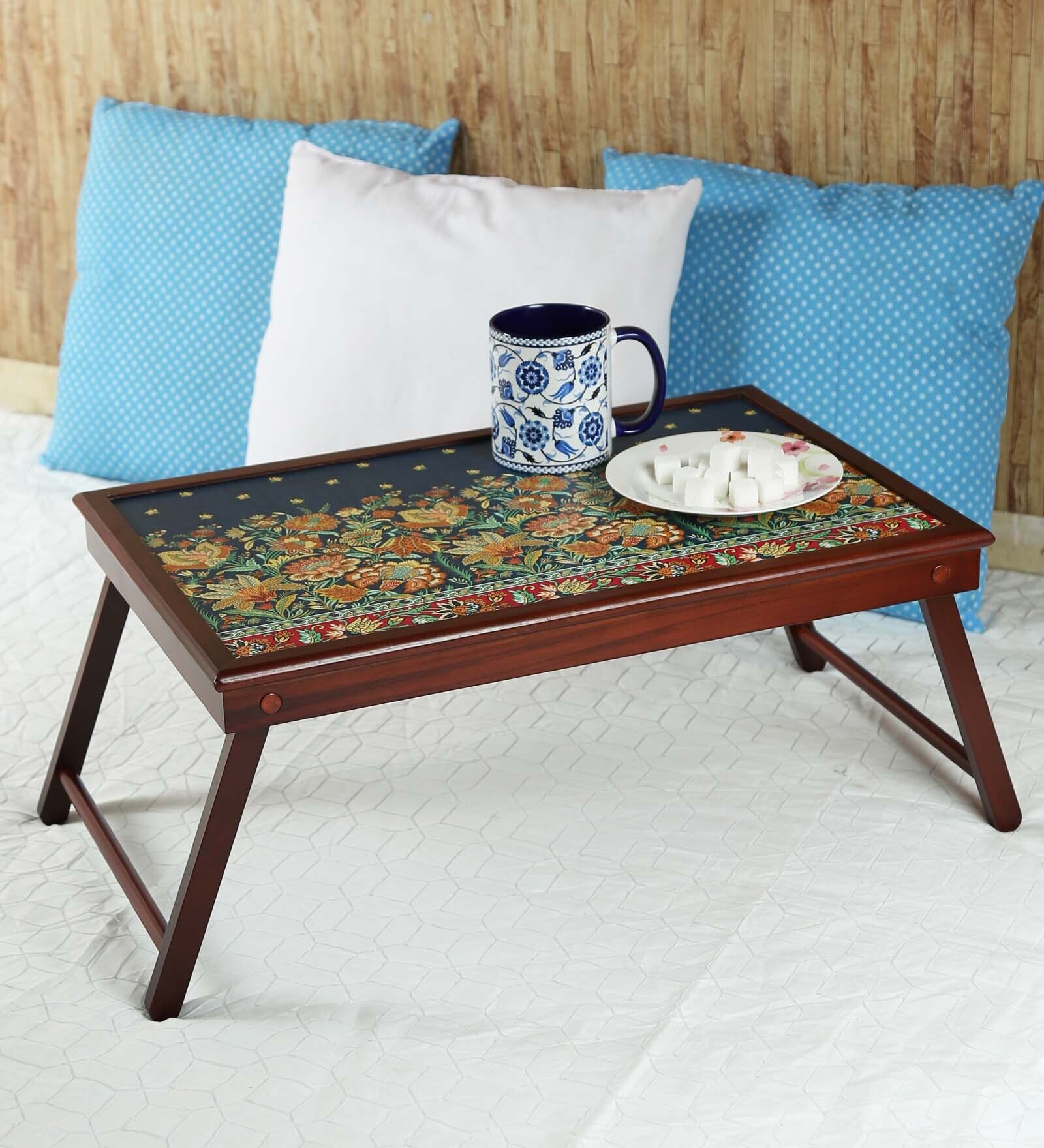 Buy Brown Teak Wood Gara BedTray By Reinvention Factory at 29% OFF by ...