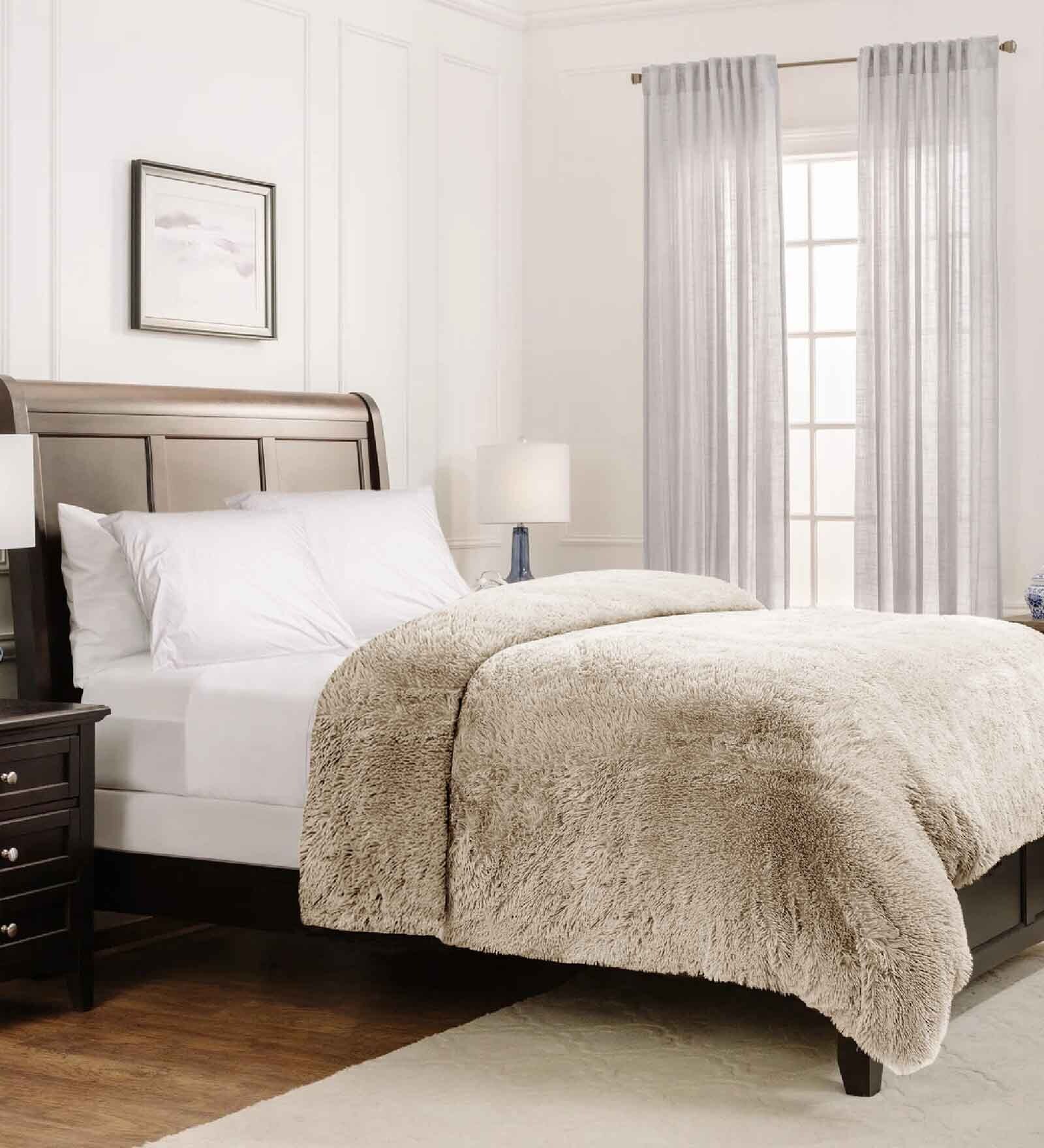 Buy Brown Fluffy Fur Velvet Duvet Cover by Divine Casa at 67% OFF by ...