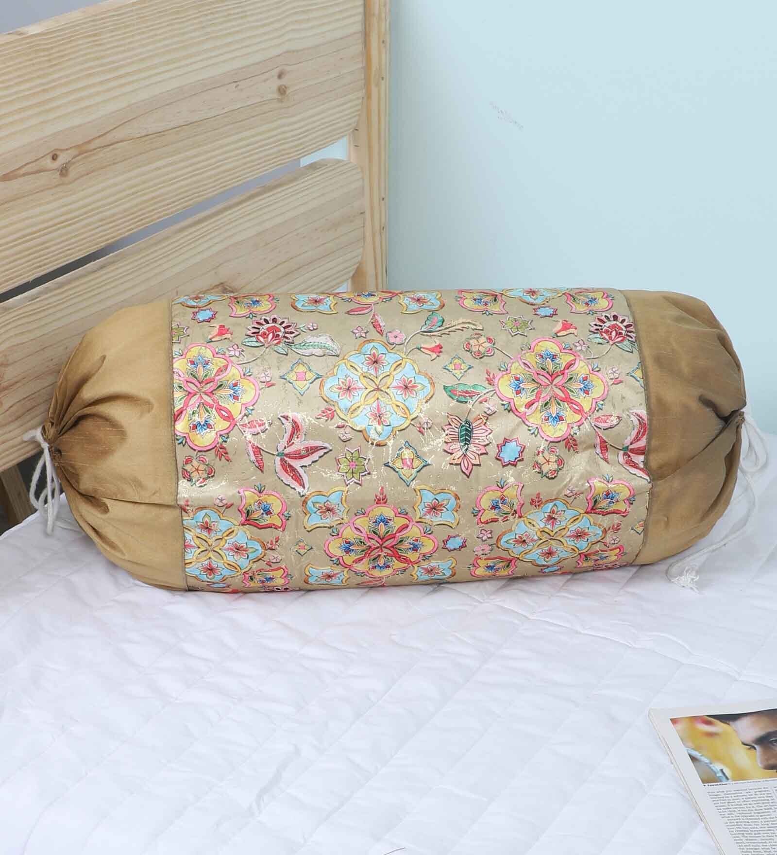 Buy Brown Velvet Floral 16x34 inches Bolster Covers at 25% OFF by MFD ...