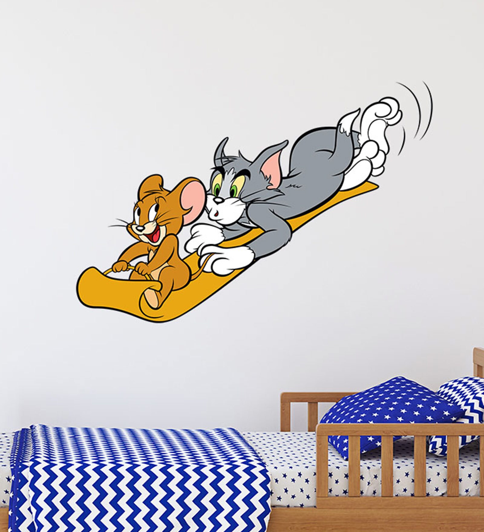 Buy Brown Vinyl Warner Bros Tom & Jerry Matte Finish Wall Sticker by ...