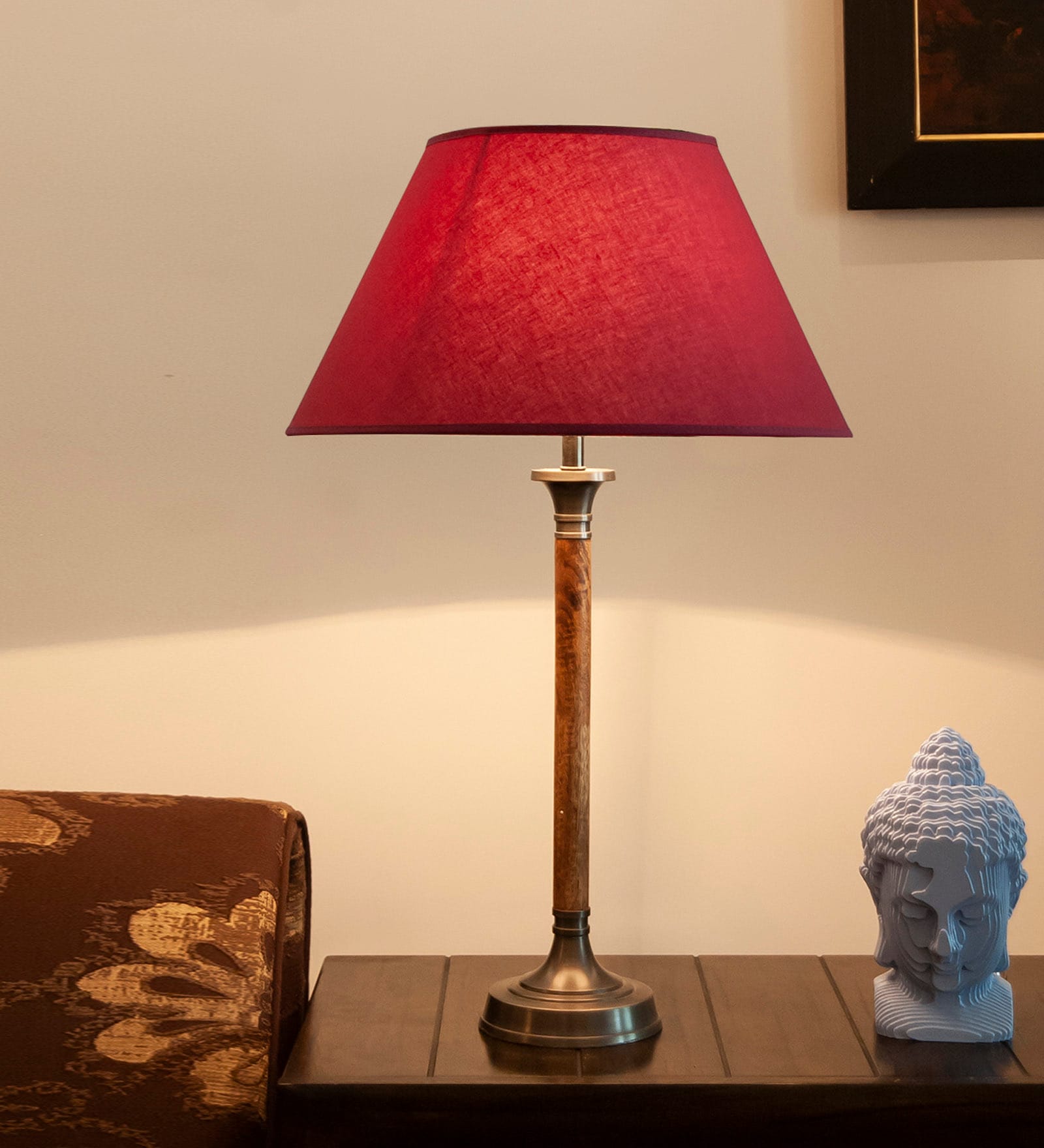 Buy Maroon Cotton Table Lamp by Kapoor LampShades at 72% OFF by Kapoor ...