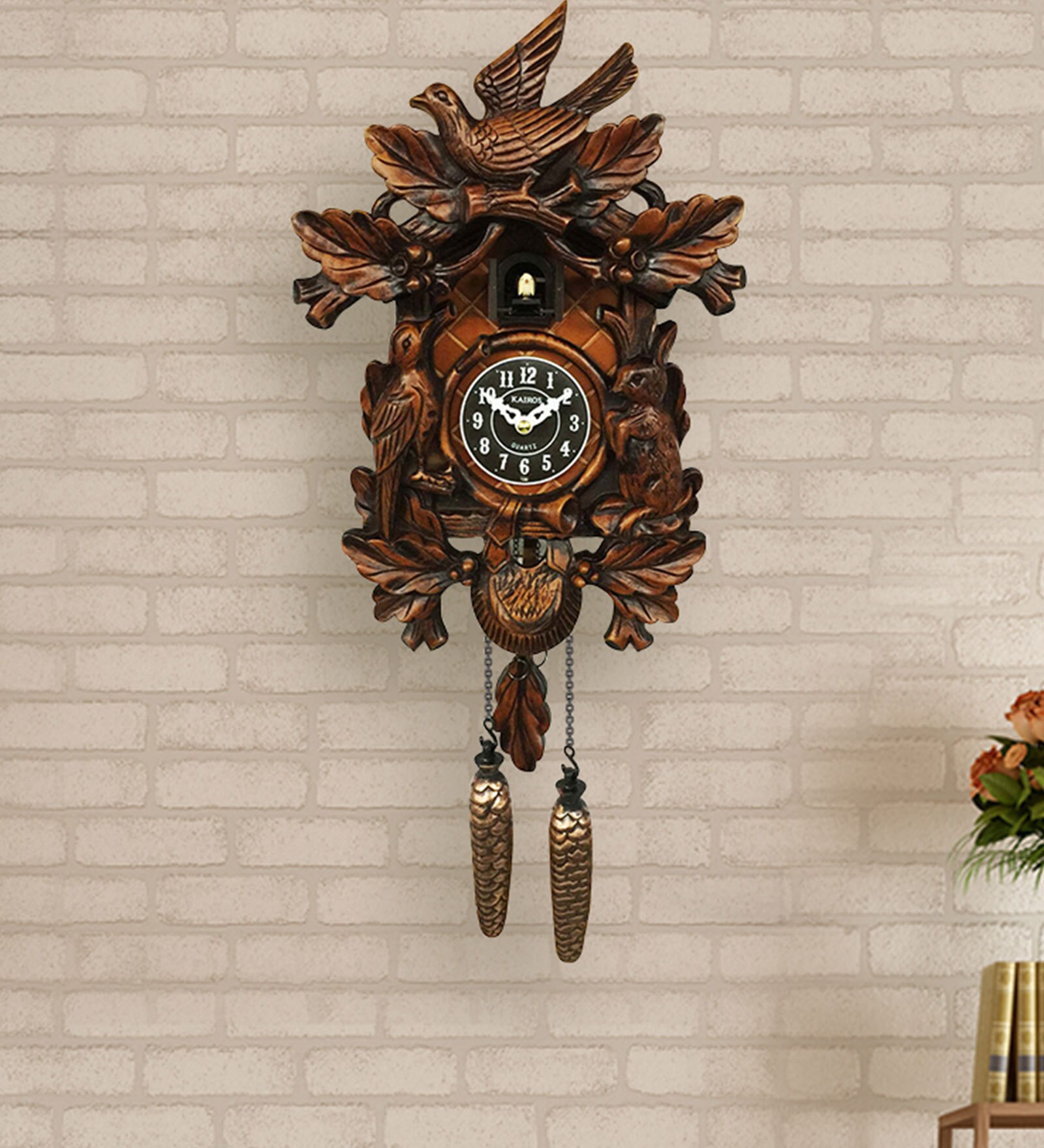 Buy Brown Solid Wood Analog Cuckoo Clock by Kairos at 49% OFF by Kairos ...