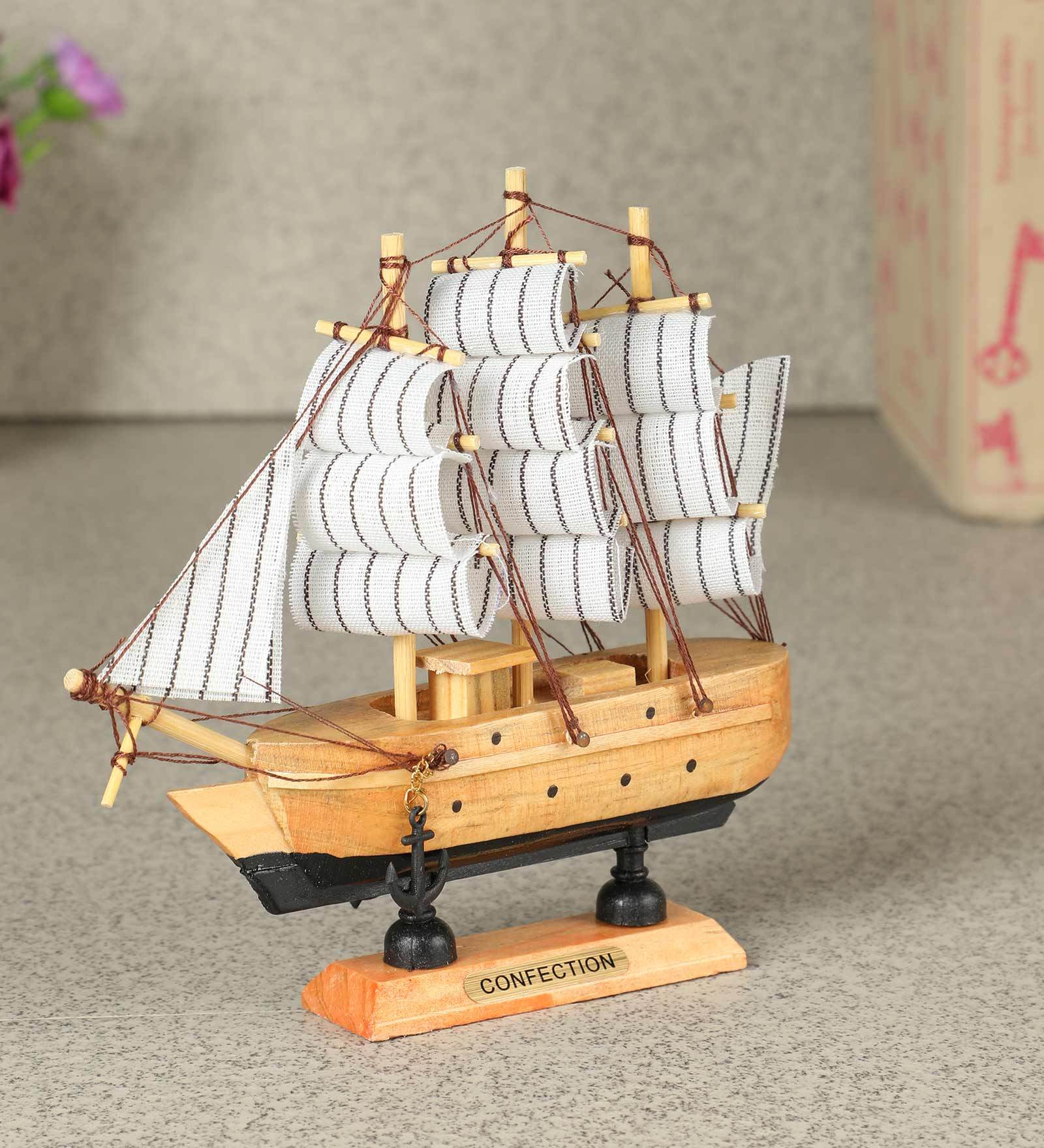 Buy Brown Wood Hand Crafted Ship Miniature by Exim Decor Online - Ship ...