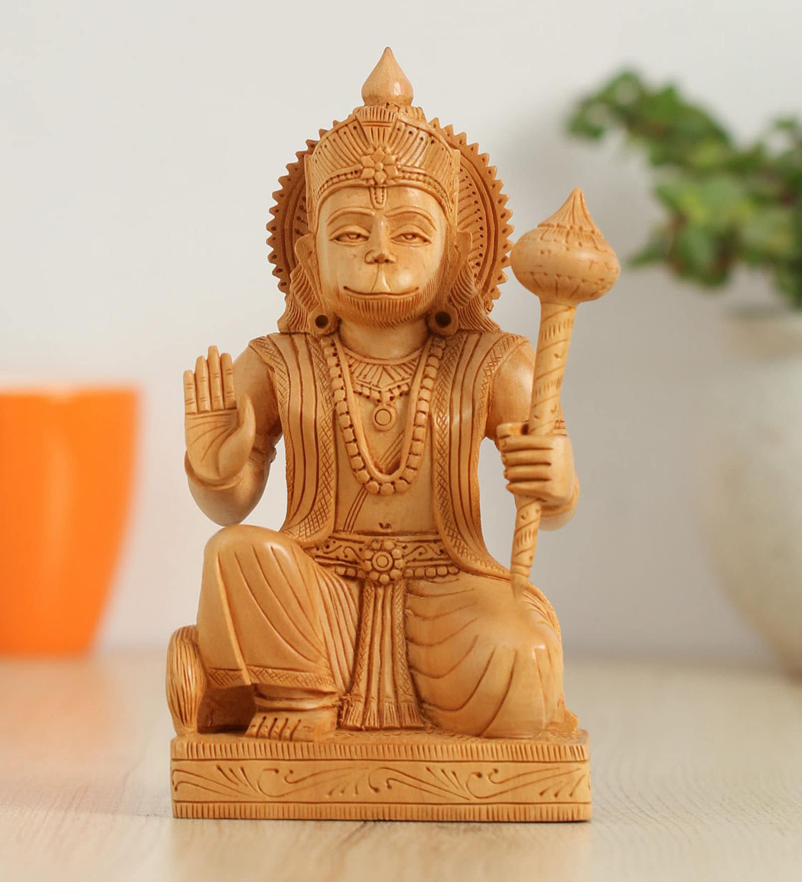 Buy Brown Wood Hanuman Idol by Shoppers Point Online - Hanuman - Religious Idols - Home Decor ...