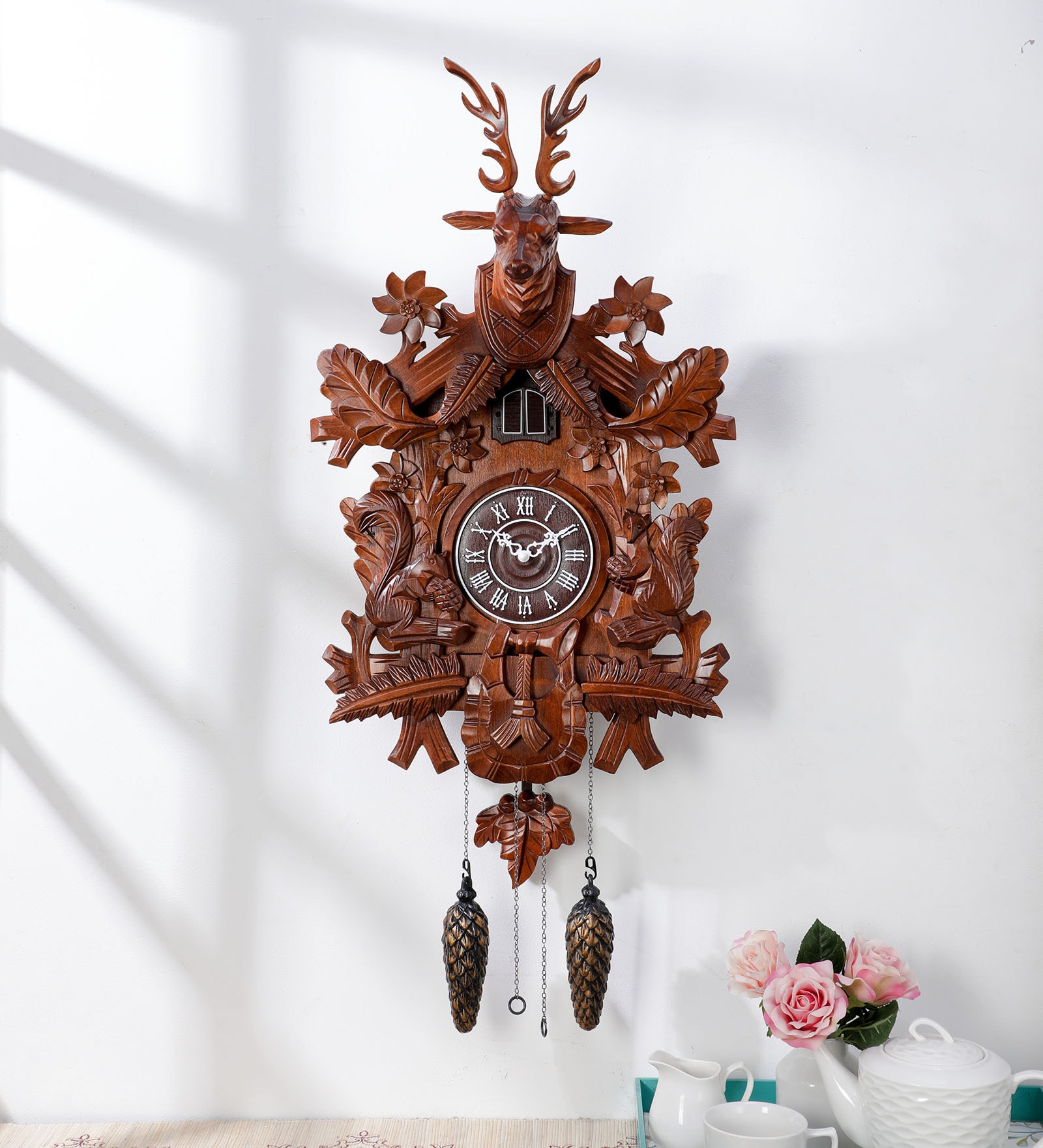 Buy Brown Solid Wood Analog Cuckoo Clock by Horo at 30% OFF by Horo ...