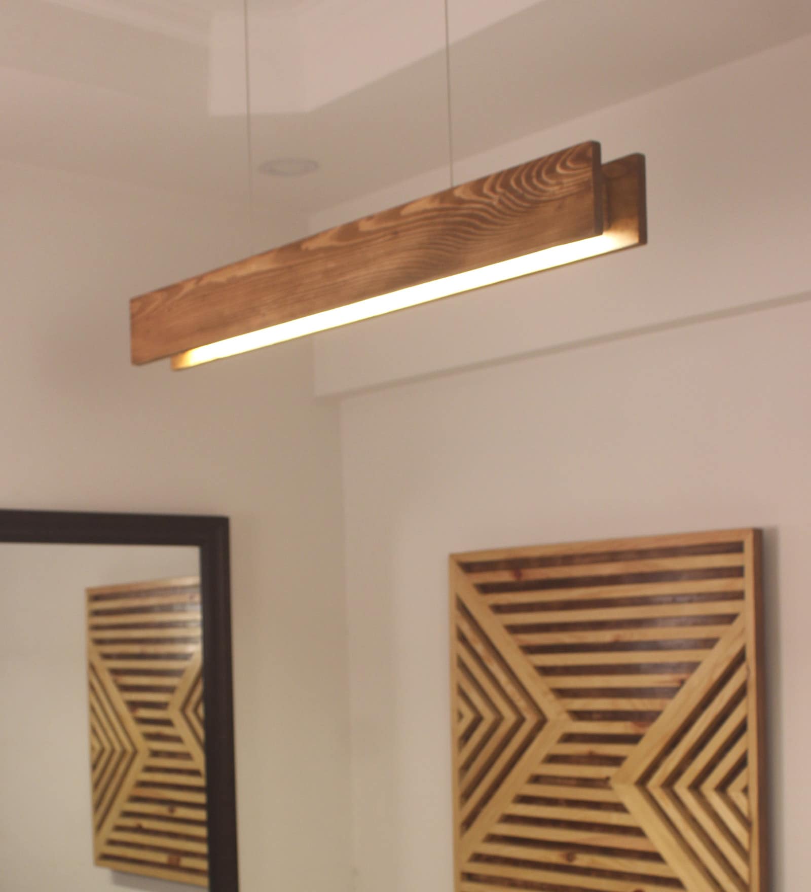 Buy Synergy 48 Brown Solid Wood Linear LED Hanging Light at 50% OFF by ...
