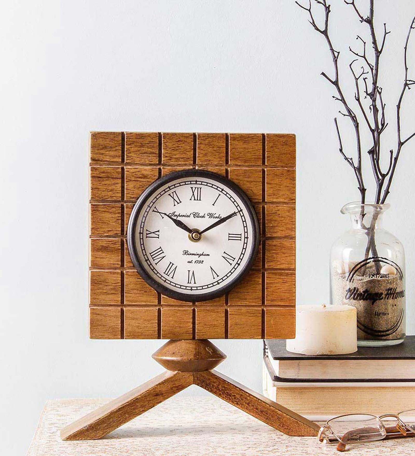 Buy Brown Wood Table Clock at 27% OFF by Fabuliv | Pepperfry