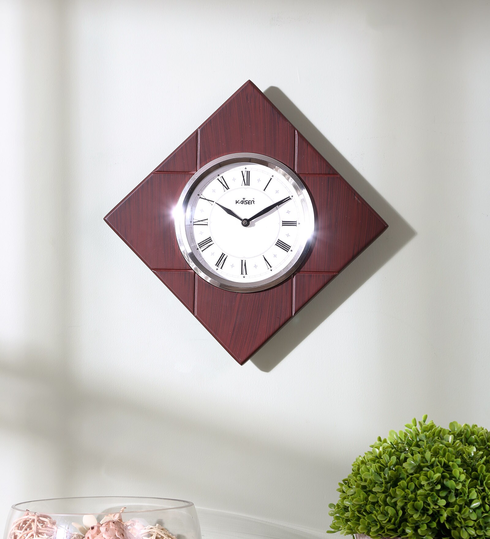 Buy Brown Wooden Abstract Shape Eclectic Wall Clock By Kaiser at 7% OFF ...