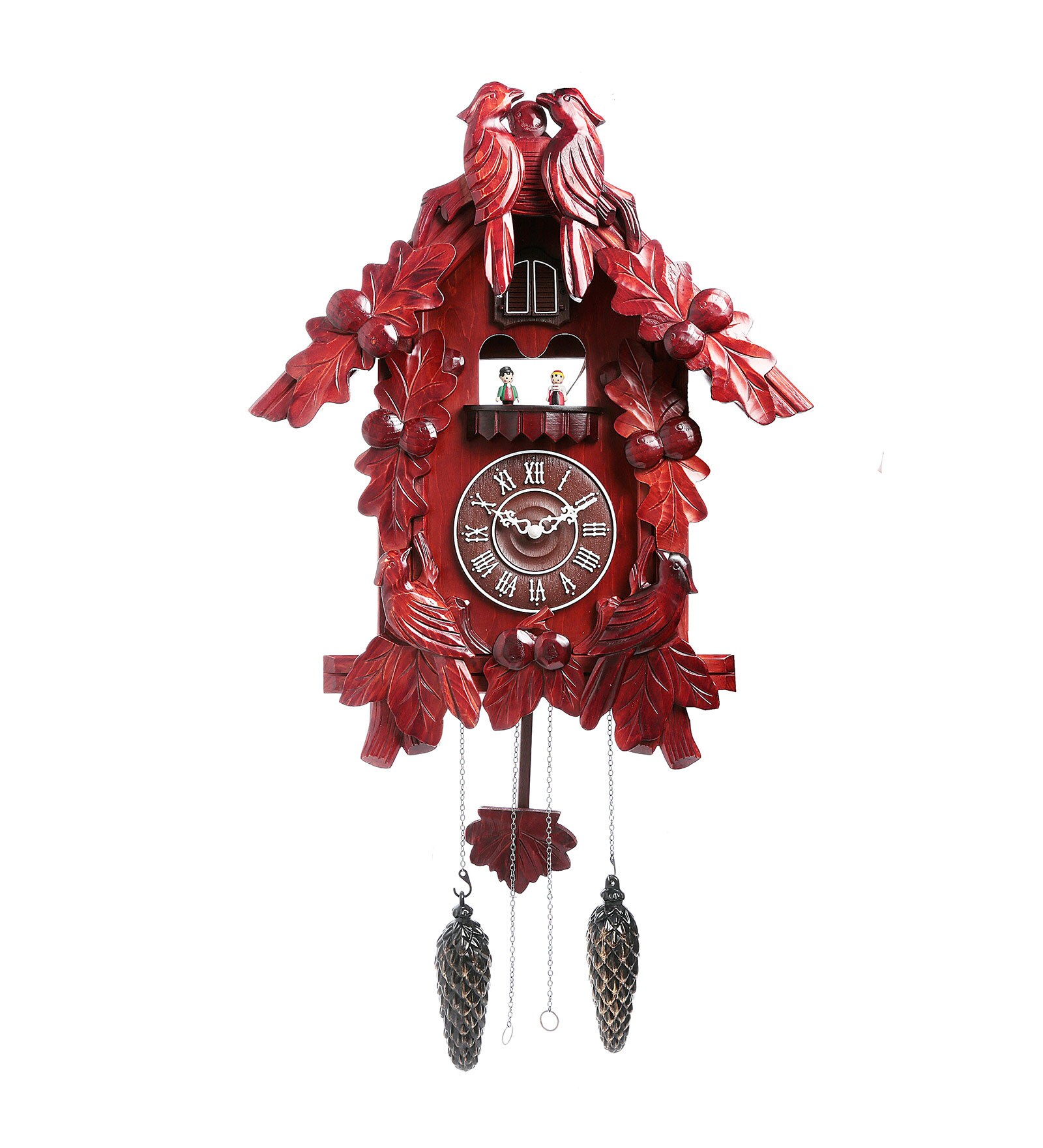 Buy Brown Wooden Bird Shape Wooden Imported Cuckoo Clock With Single ...