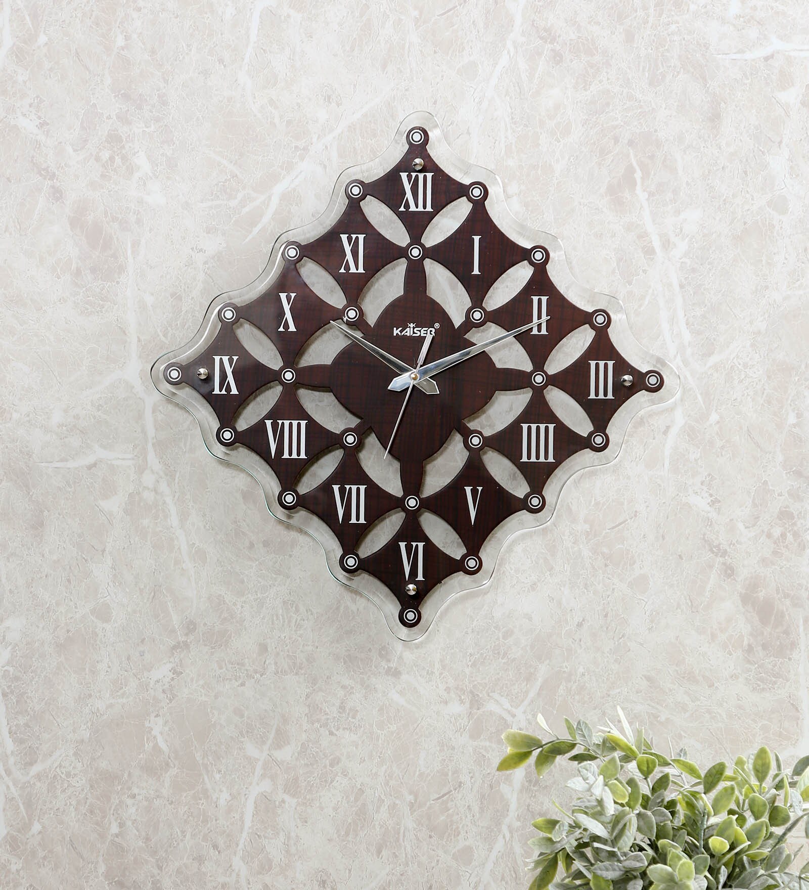 Buy Brown Wooden Square Shape Eclectic Wall Clock By Kaiser at 21% OFF ...