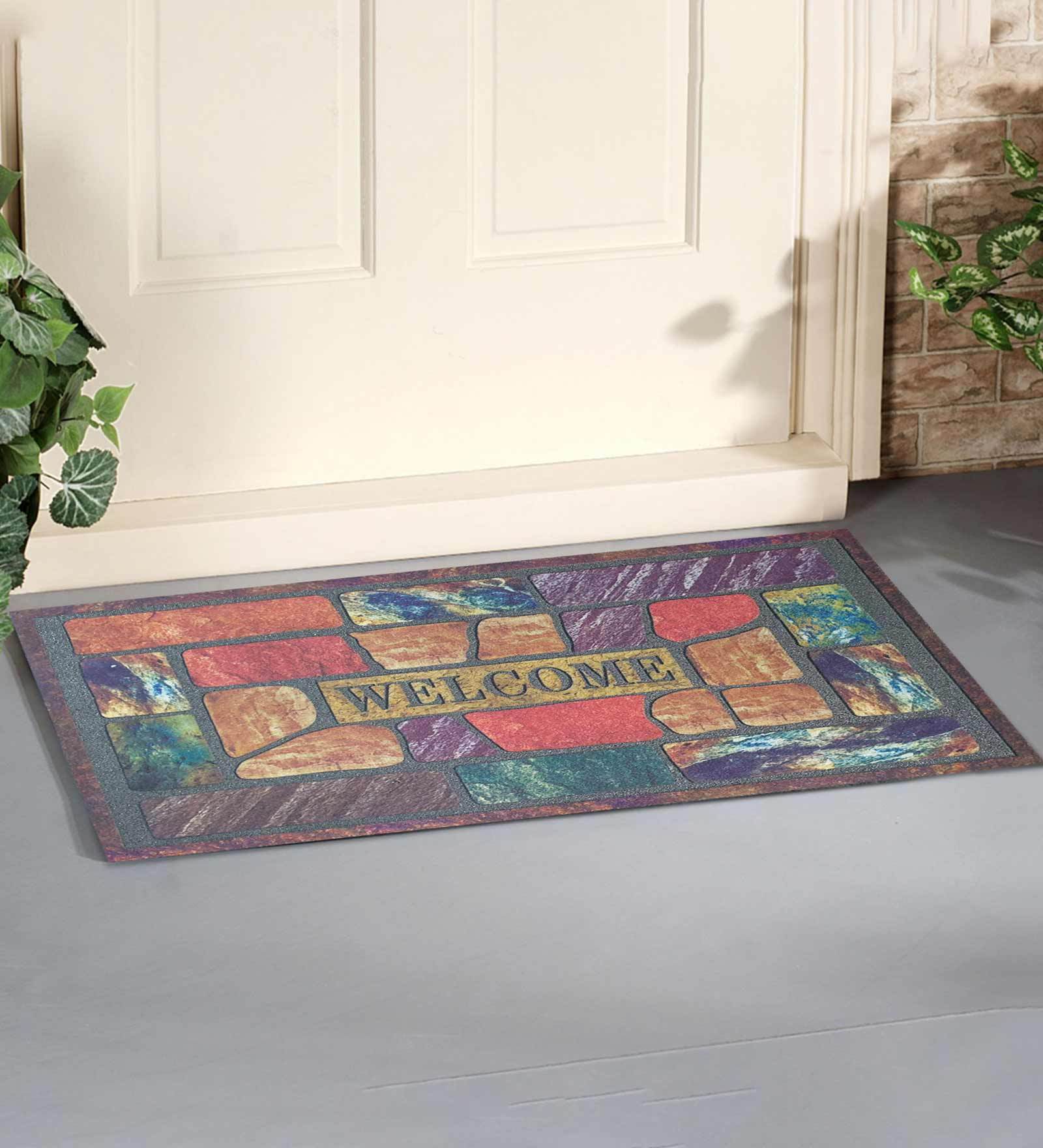 Buy Multicolor Wool Slogan Pattern 23X15 Inch Antiskid Door Mat at 38% ...
