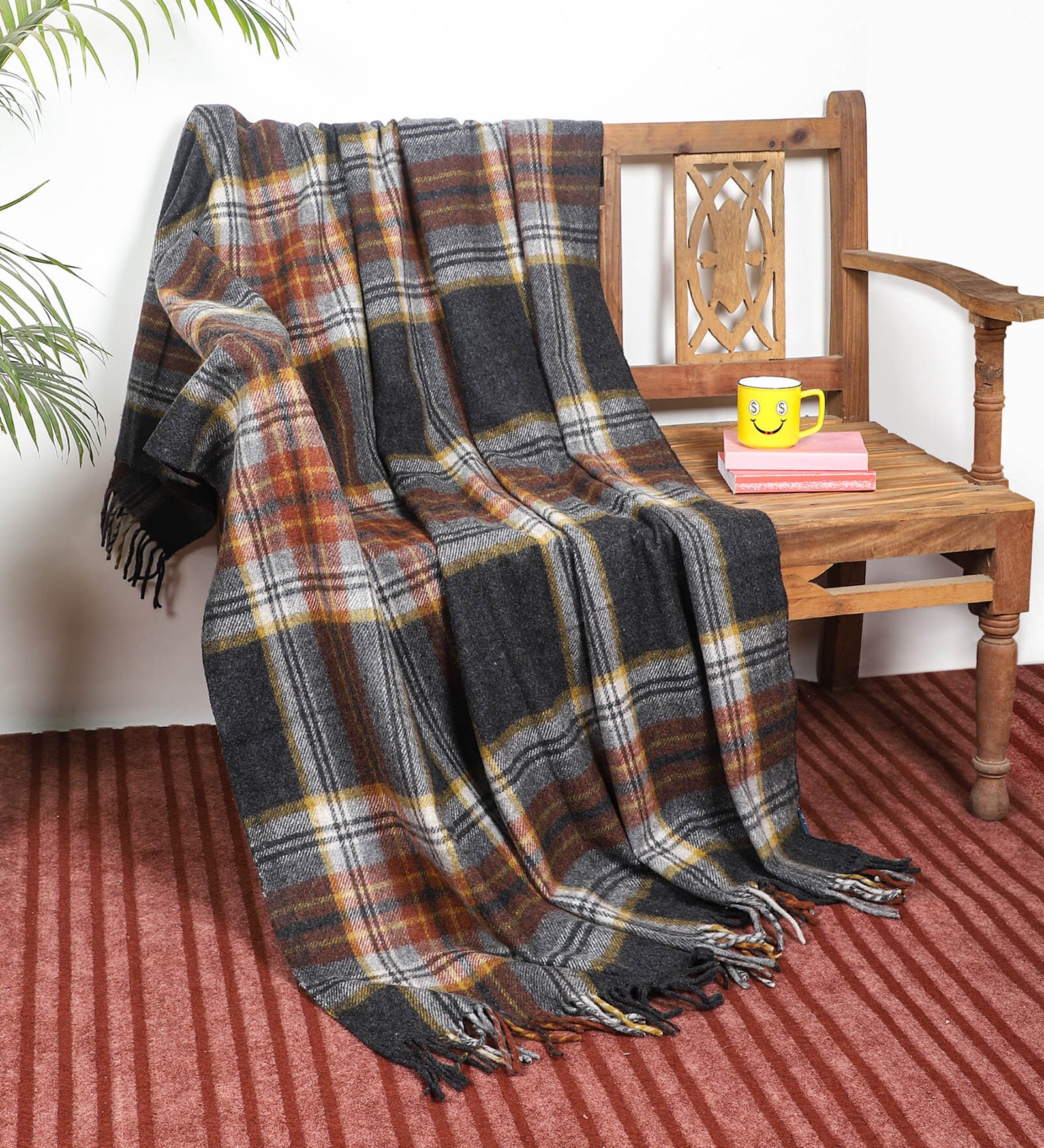 Buy Brown Wool Pattern 64 x 66 Inch Throw by Ambbi Collections at 61% ...