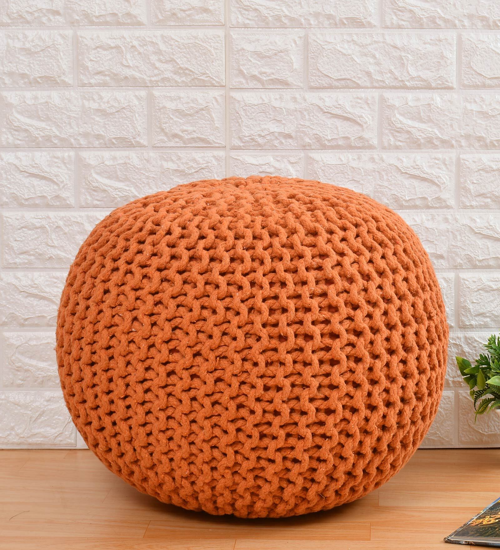 Buy Brylane Knitted Pouffe in Orange Colour at 100% OFF by Sheen decor ...