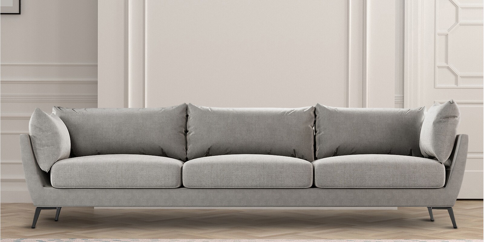 Buy Brady Velvet 3 Seater Sofa in Grey Colour at 50% OFF by Casa Nona ...