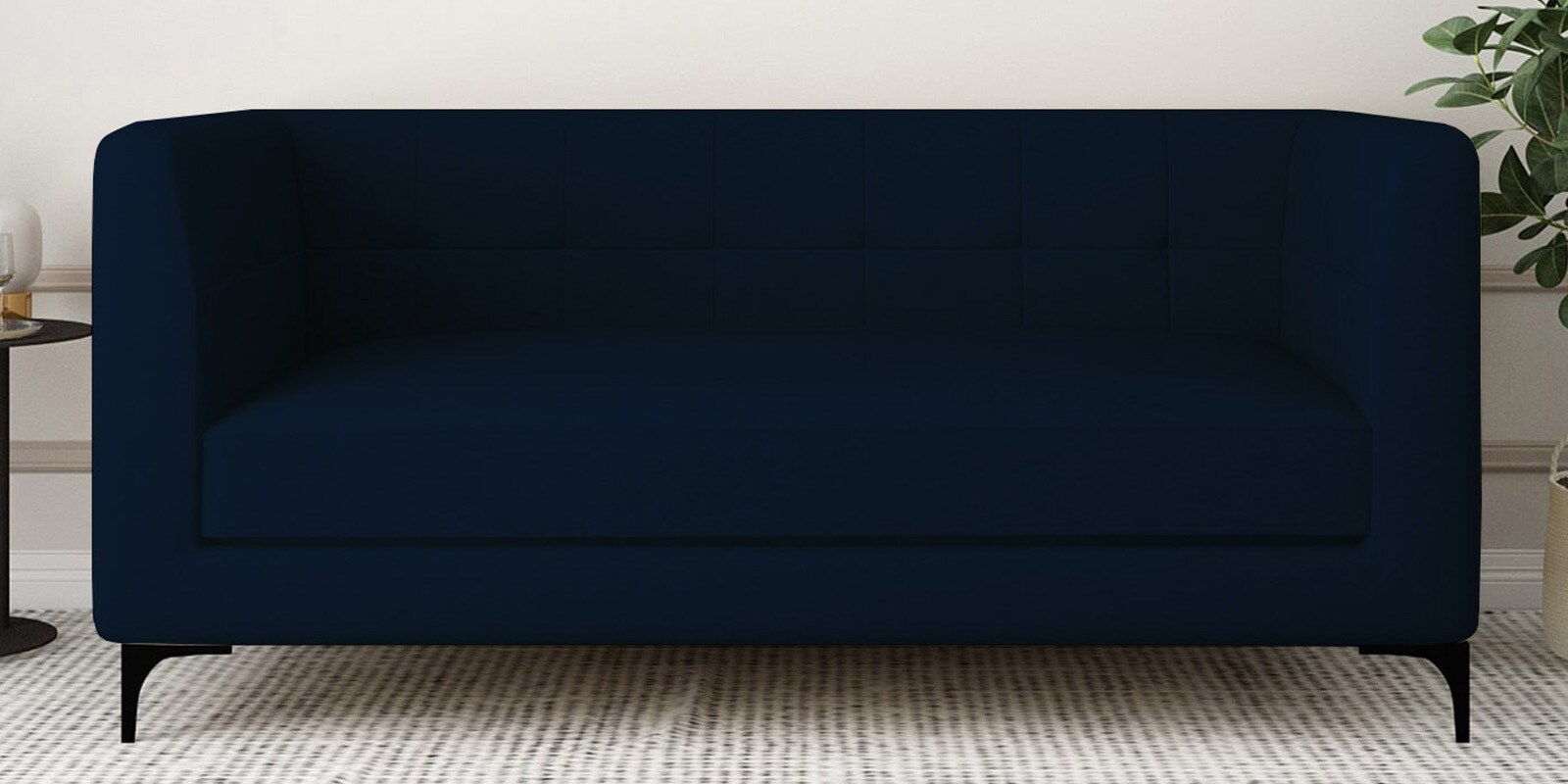 Buy Braulia Fabric 2 Seater Sofa In Midnight Blue Colour at 1% OFF by ...