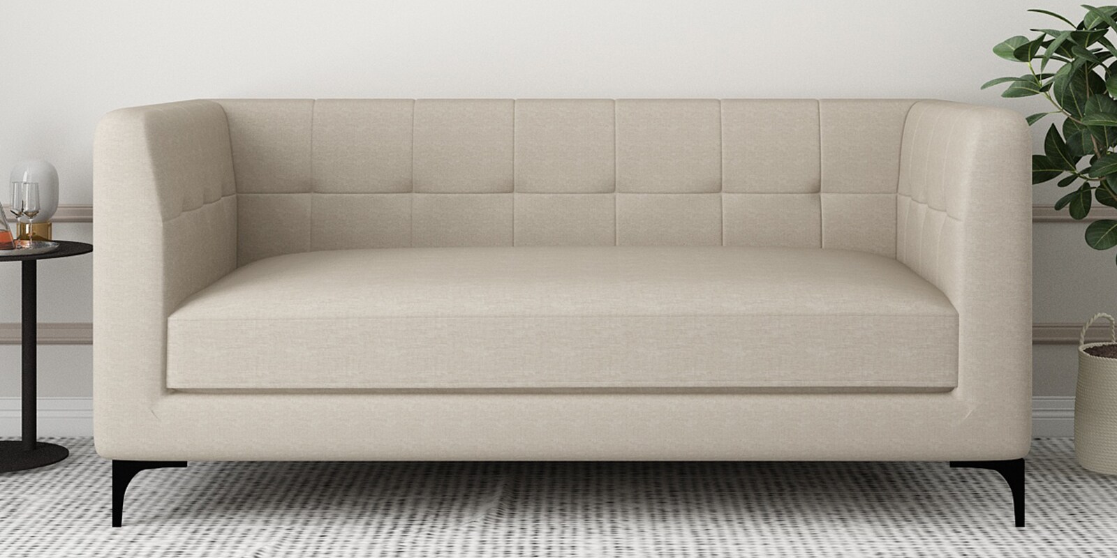 Buy Braulia Fabric 2 Seater Sofa In Mouse Colour at 12% OFF by Casacraft from Pepperfry | Pepperfry