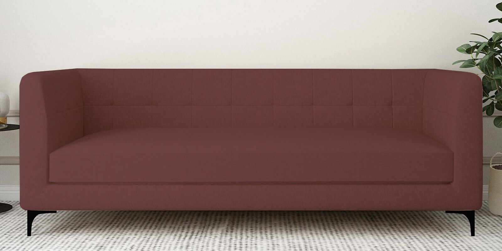 Buy Braulia Fabric 3 Seater Sofa In Dusky Rose Colour at 4% OFF by ...