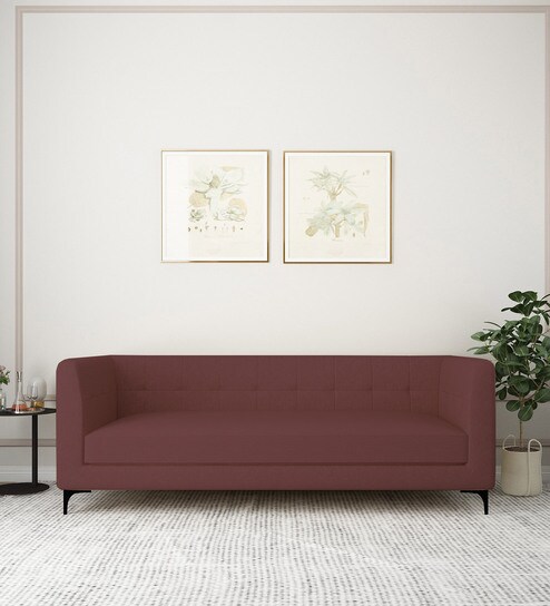 Buy Braulia Fabric 3 Seater Sofa In Carbon Grey Colour at 15% OFF by ...