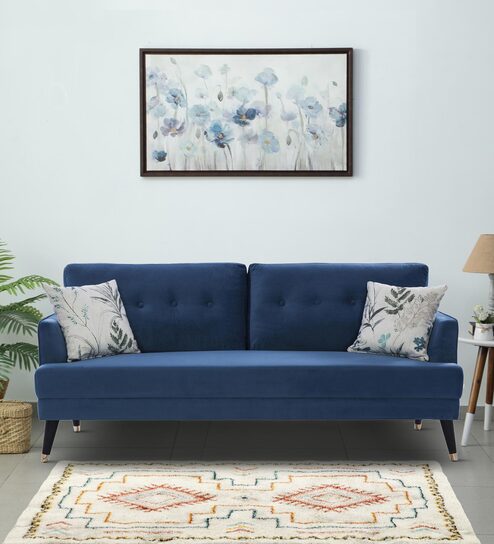 Blue Contemporary 3 Seater Sofas Online @Upto 70% OFF | Pepperfry