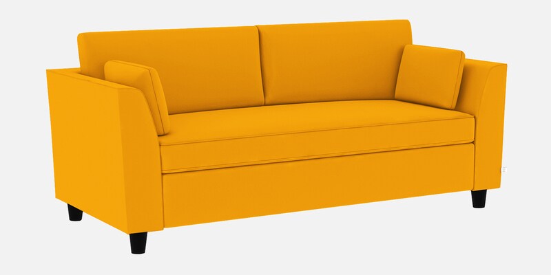 Buy Bristo 3 Seater Sofa In Saffron Yellow Colour by Febonic Online ...