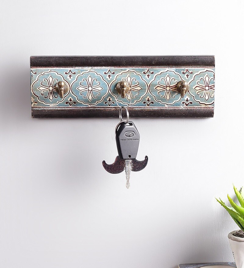 Buy Brass FittedWooden Painted Key Holder by Craft Tree Online - Key ...