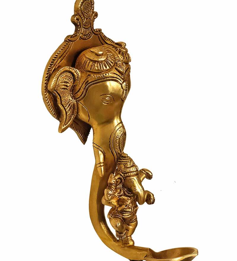 Buy Brass Ganesha Diya Wall Hanging By Ekaa Online - Diyas - Diyas ...
