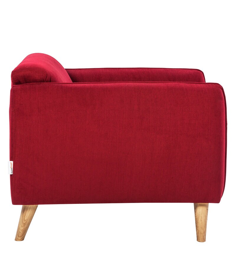 Buy Brawny Fabric 1 Seater Sofa in Maroon Colour by HomeTown Online ...