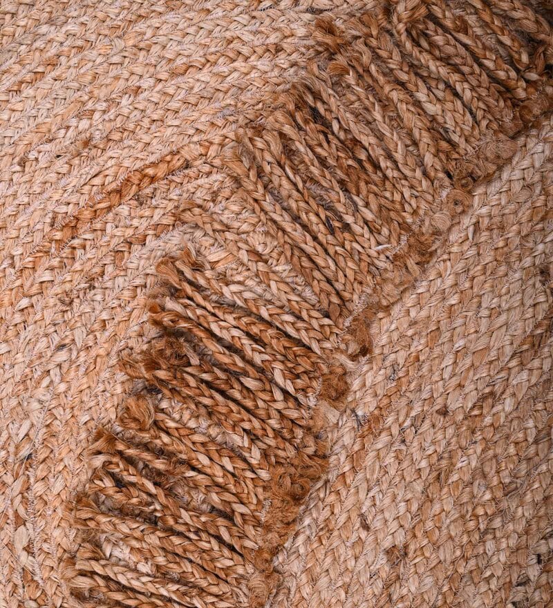 Buy Brown Jute Plain Solids 4 ft x 4 ft Hand Woven Carpet by ...