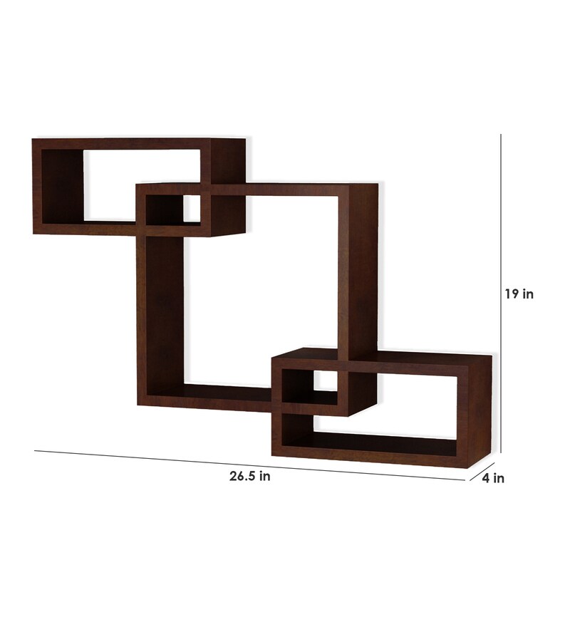 Buy Set of 3 Engineered Wood Mozaic Wall Shelf by Home Sparkle Online ...