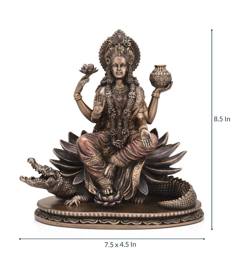 Buy Brown Resin Spiritual Goddess Ganga Devi Idol by CraftVatika Online ...