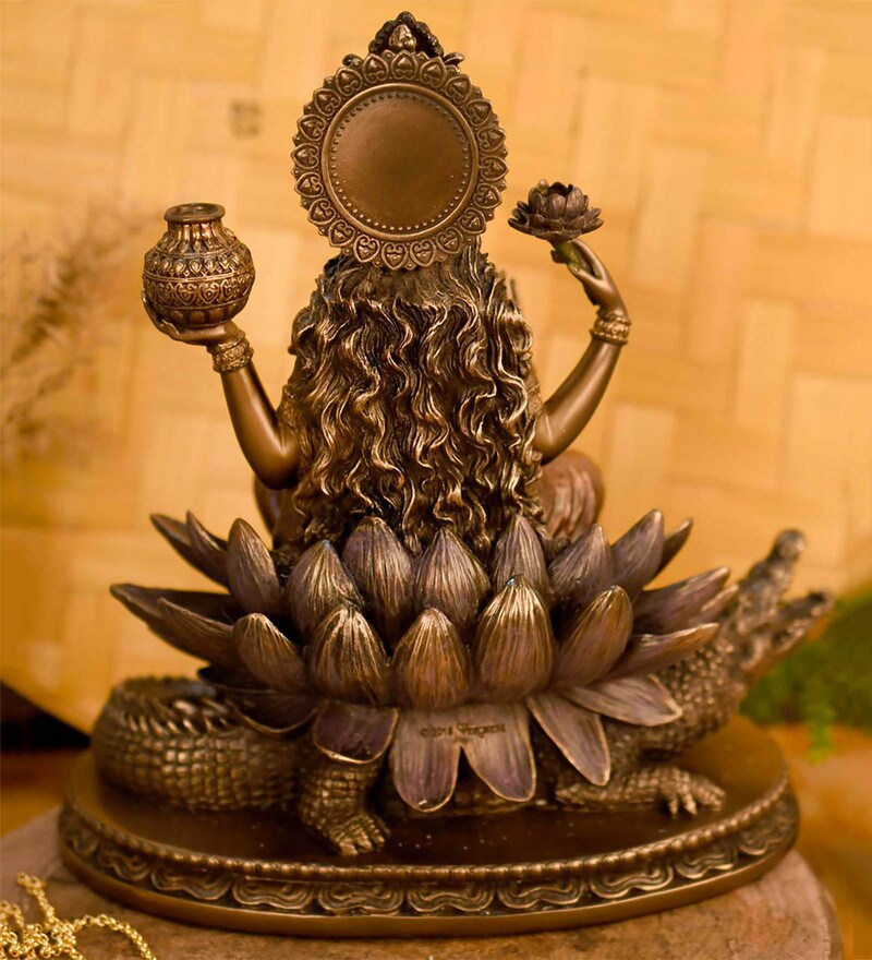 Buy Brown Resin Spiritual Goddess Ganga Devi Idol by CraftVatika Online ...