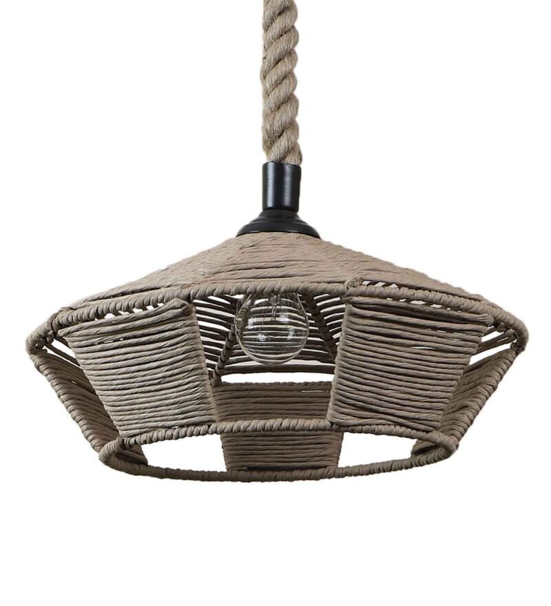 Buy Brown Rope Mid Century Single Hanging Lights by Eliante by Jainsons ...