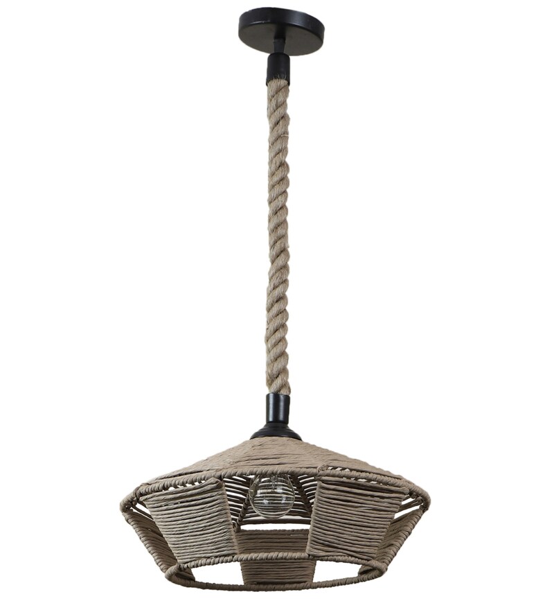 Buy Brown Rope Mid Century Single Hanging Lights by Eliante by Jainsons ...