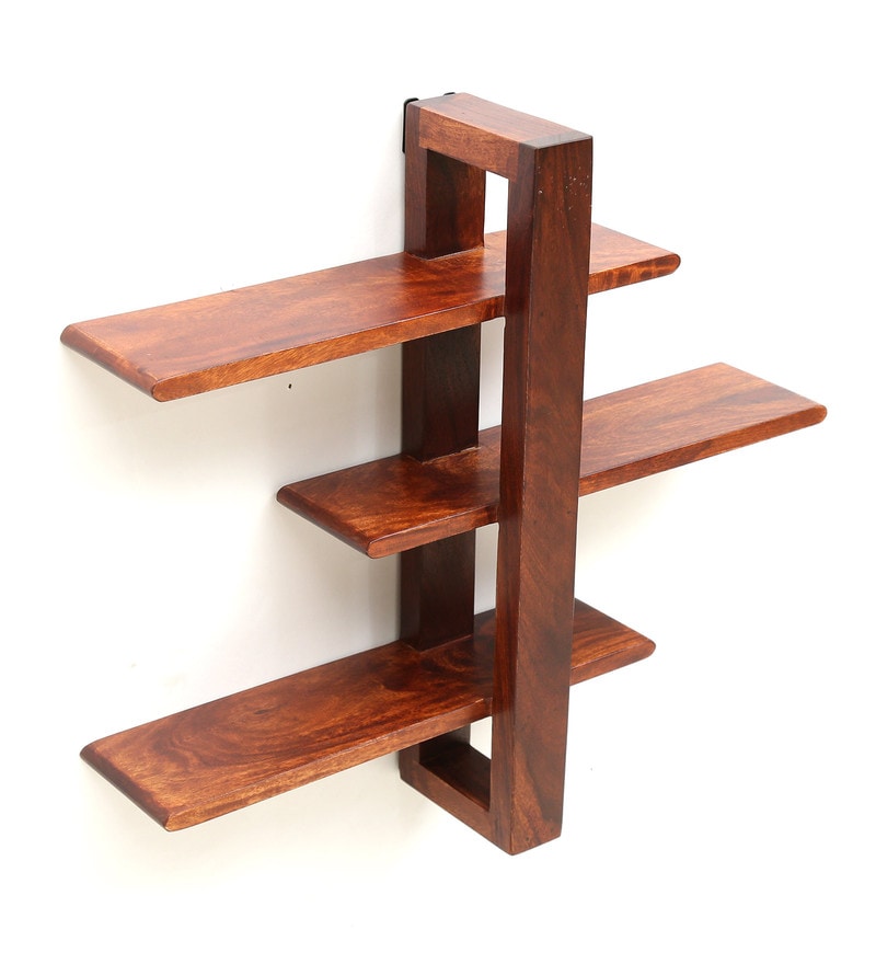 Buy Sheesham Wood Book shelf in Honey Oak Finish by Wooden Mood Online ...