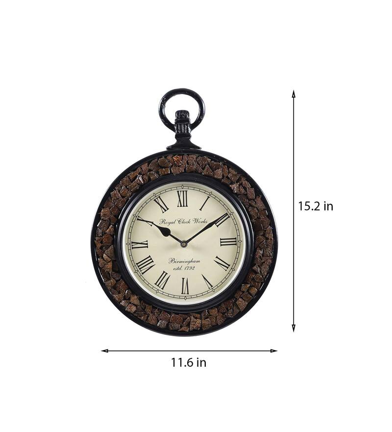 Buy Brown Wood & MDF Wall Clocks by Aapno Rajasthan Online - Modern ...