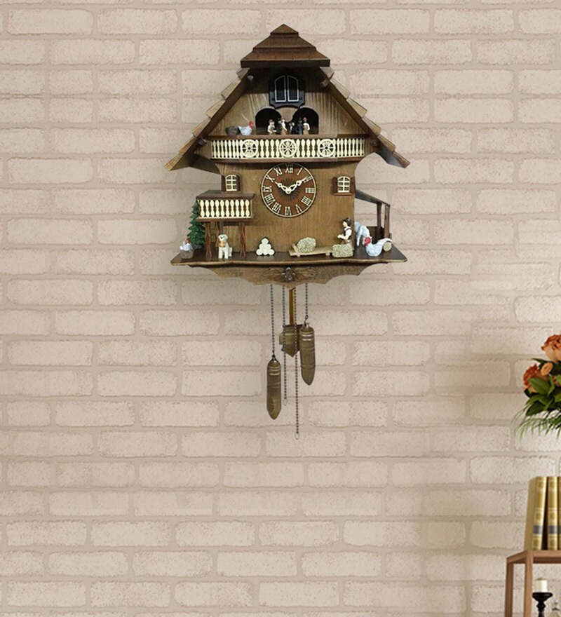 Buy Brown Solid Wood Tack Cuckoo Clock Online - Cuckoo Clocks - Wall ...