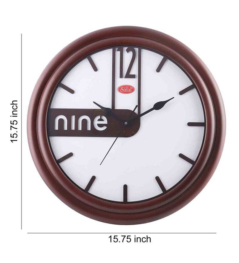Buy Brown Wooden Artistic Laser Cut Numerals Wall Clock By Safal Quartz Online - Modern Wall ...