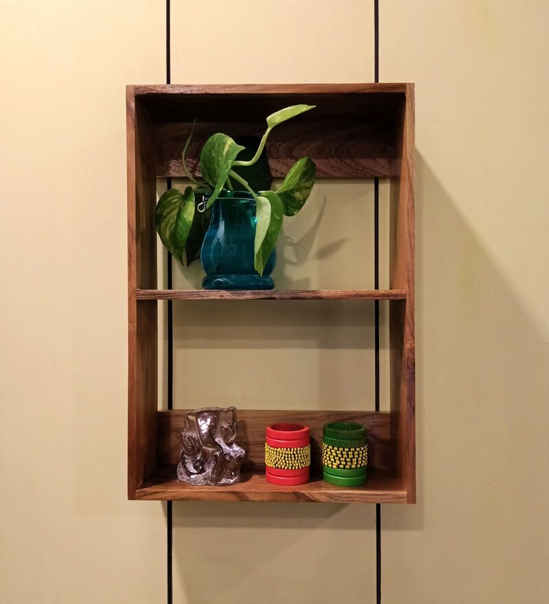 Buy Brown Wooden Wall Shelves By Teakwoodkraft Online - Traditional ...