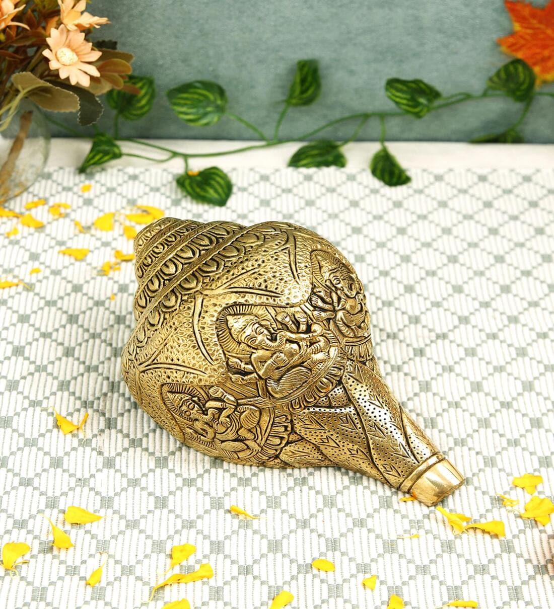 Buy Buddha Design Gold Brass Idol at 10% OFF by Imli street | Pepperfry