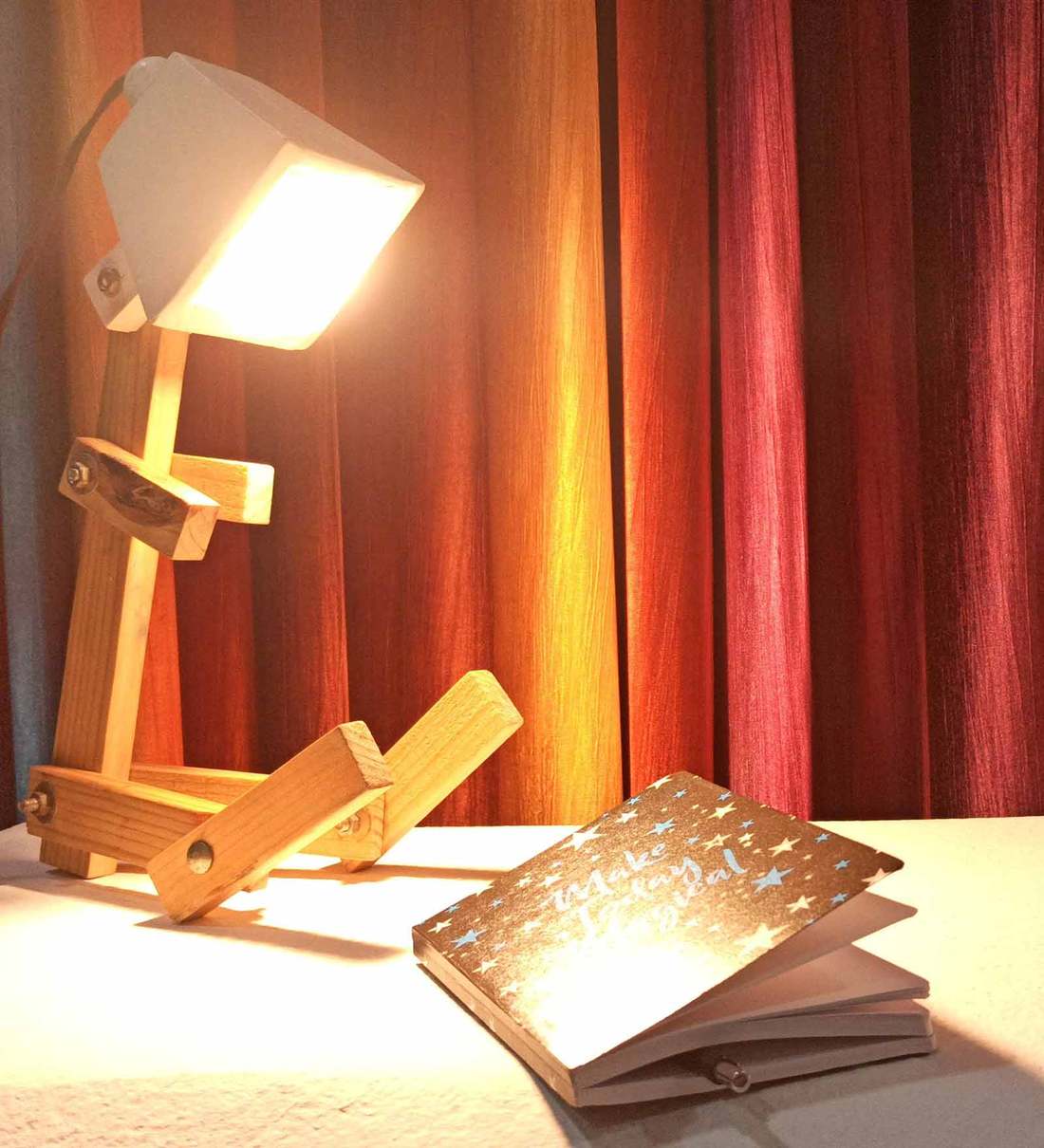 Buy Glasper Brown Wood Shade Kids Lamp by Soulspiti Online - Kids Study ...