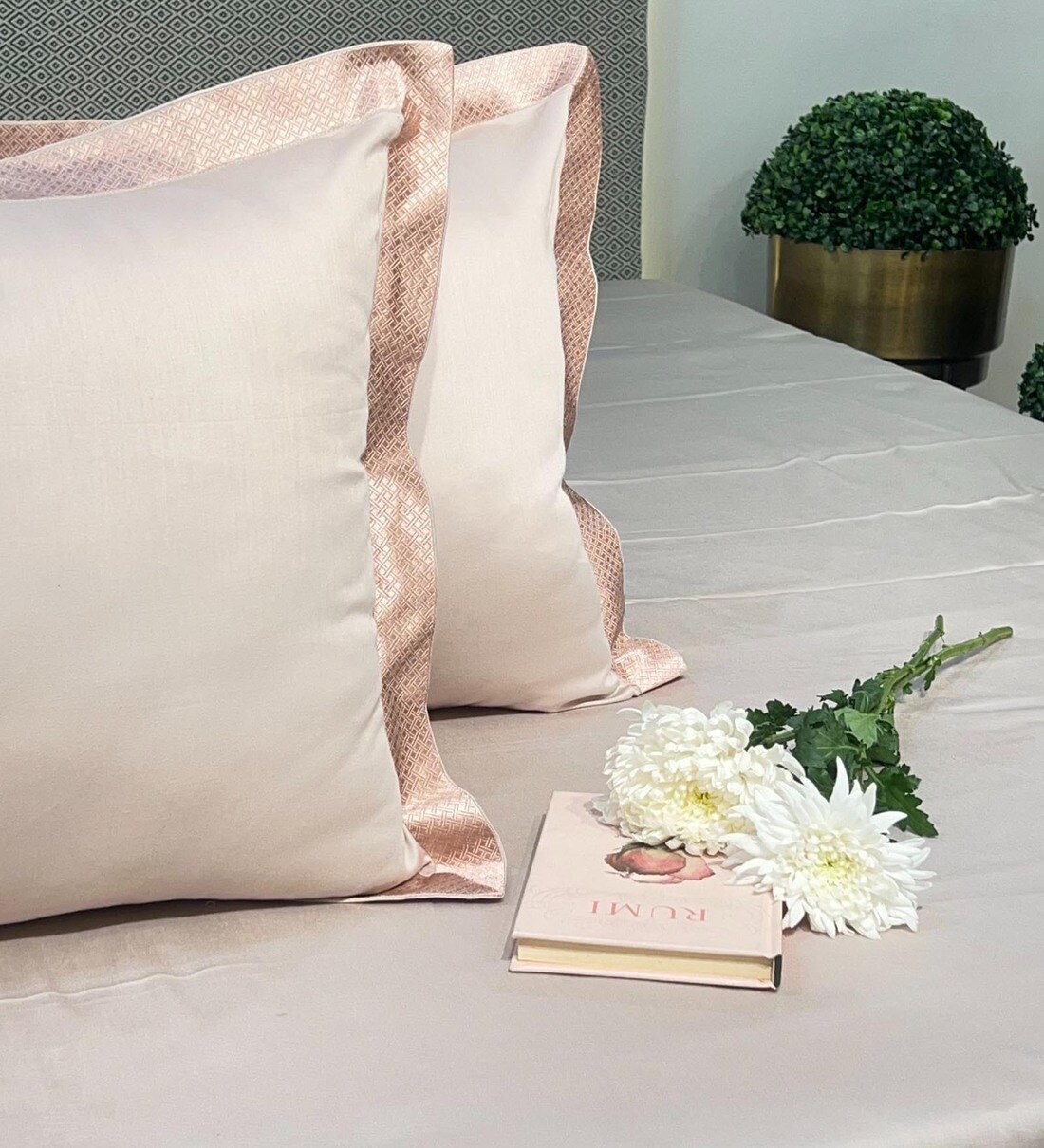 Buy Buff Solid 300 Tc 100 % Cotton Bedsheet With 2 Pillow Covers By ...