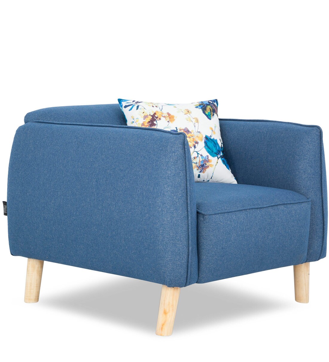Buy Buffalo Fabric 1 Seater Sofa in Blue Colour by Urban Living Online ...