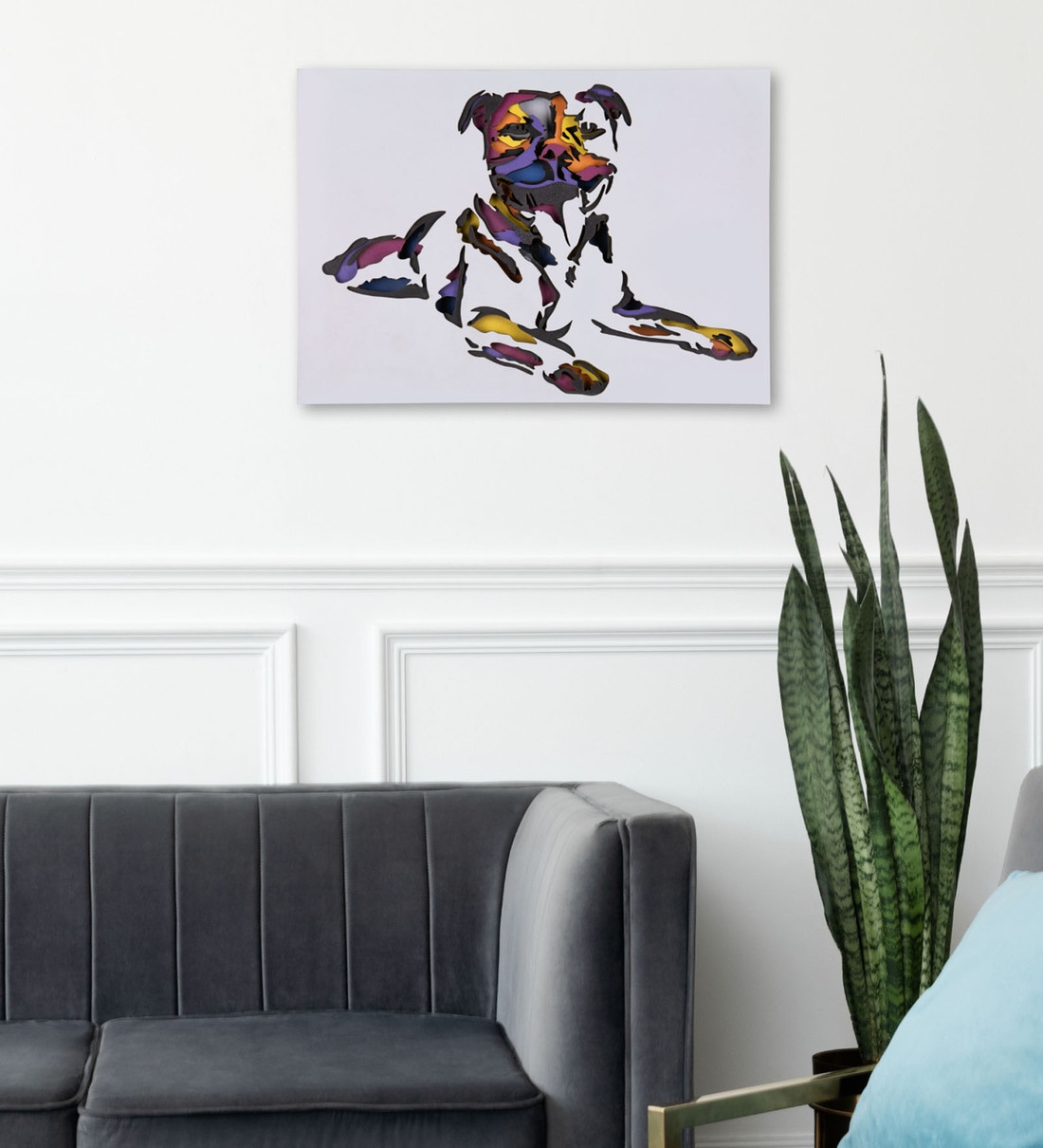 Buy Bull Dog Pinewood Wall Mural In Multicolour at 32% OFF by Wooden ...