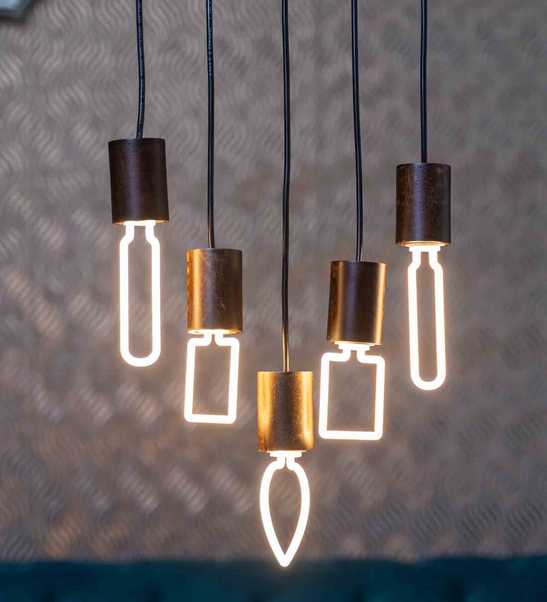 Buy Burgos Brown Wood Handcrafted Contemporary Cluster Hanging Lights ...