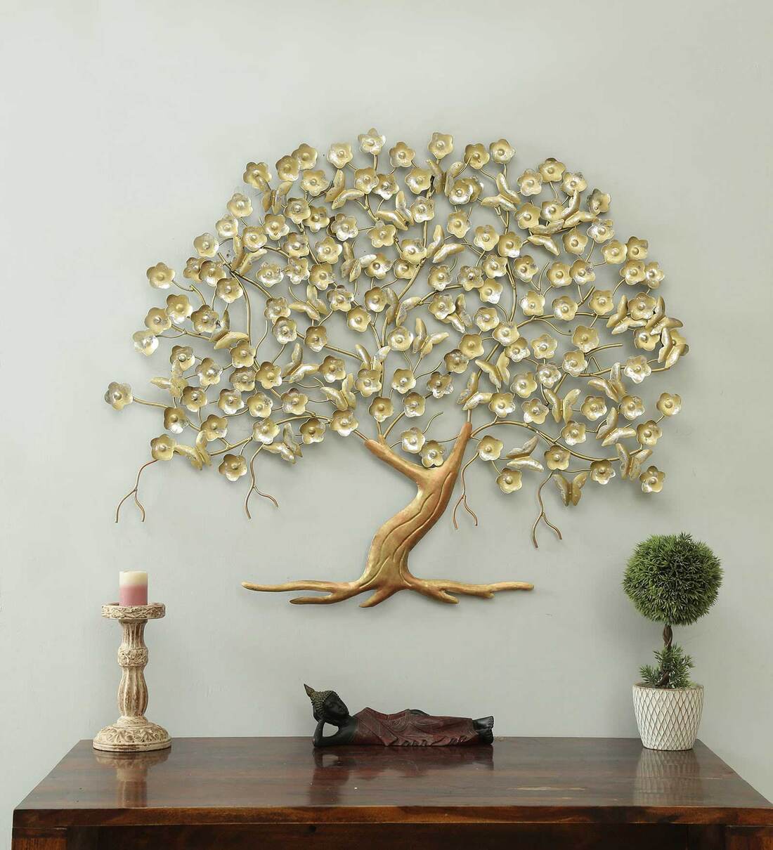 Buy Iron Decorative Tree Wall Art In Gold By The SK Creative Arts at 17 ...