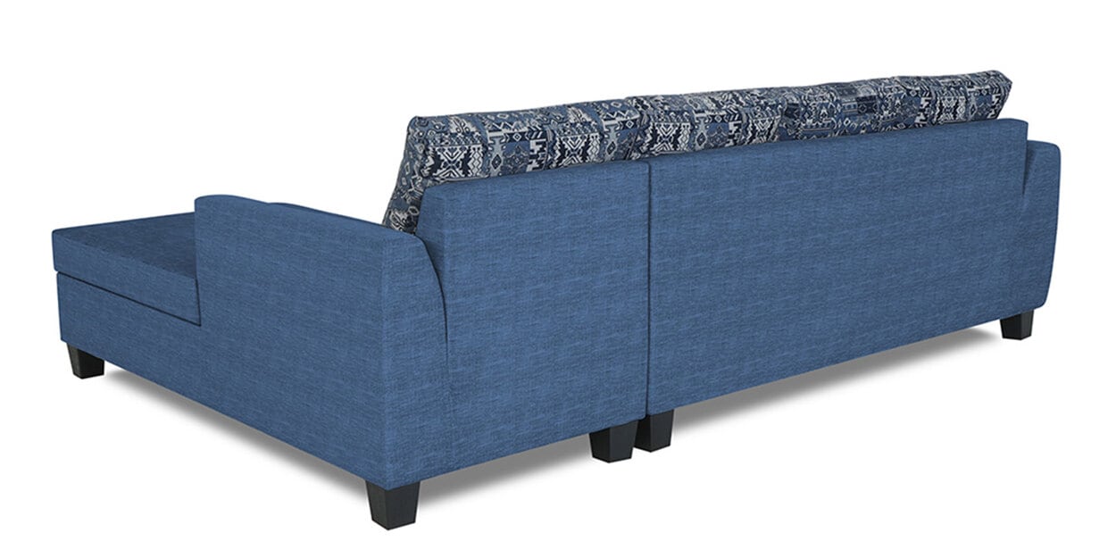 Buy Buster Crafty LHS Sectional 5 Seater Sofa with Center table in Blue ...